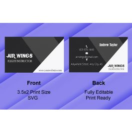 Air Wings Flight Instructor Business Card