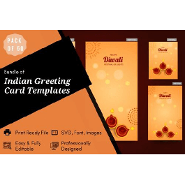 Indian Greeting Card Templates Bundle | Holi, Diwali and Rakhi Greeting ...
