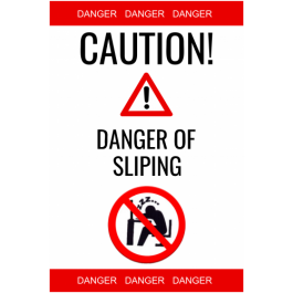 Danger Of Slipping Sign | Risk Of Slipping Sign Template