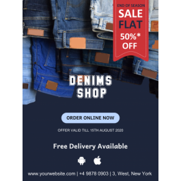 Denim Shop Sale Poster - 45 (18x24)